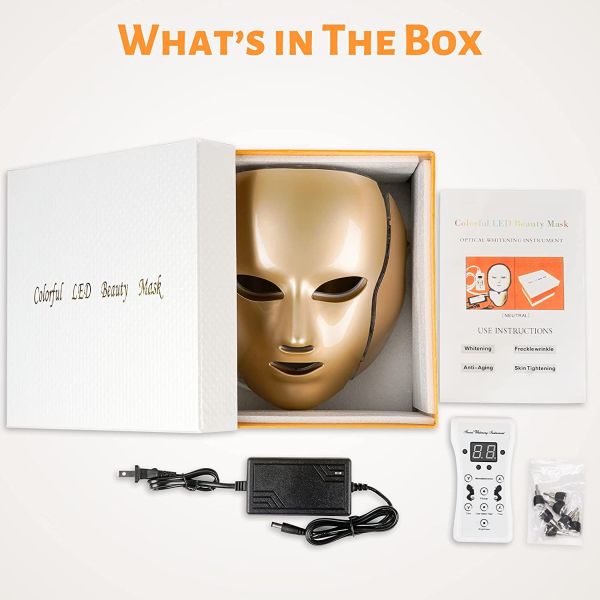 Light Therapy Led Face Mask - 7 Color LED Face Mask Light Therapy ...