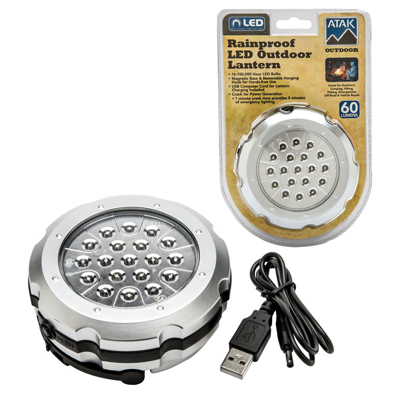 Rain Proof Rechargeable Outdoor Lantern by Atak Outdoor - USB AND HAND ...