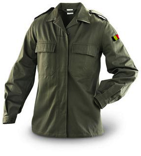 Belgian Military Field Shirt w/ Patch - Olive - SHIPS FREE! - 13 Deals