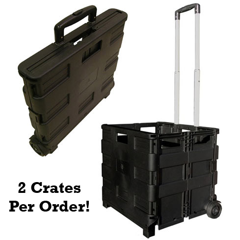 Set of 2 Collapsible Rolling Crates - Durable, Lightweight and ...