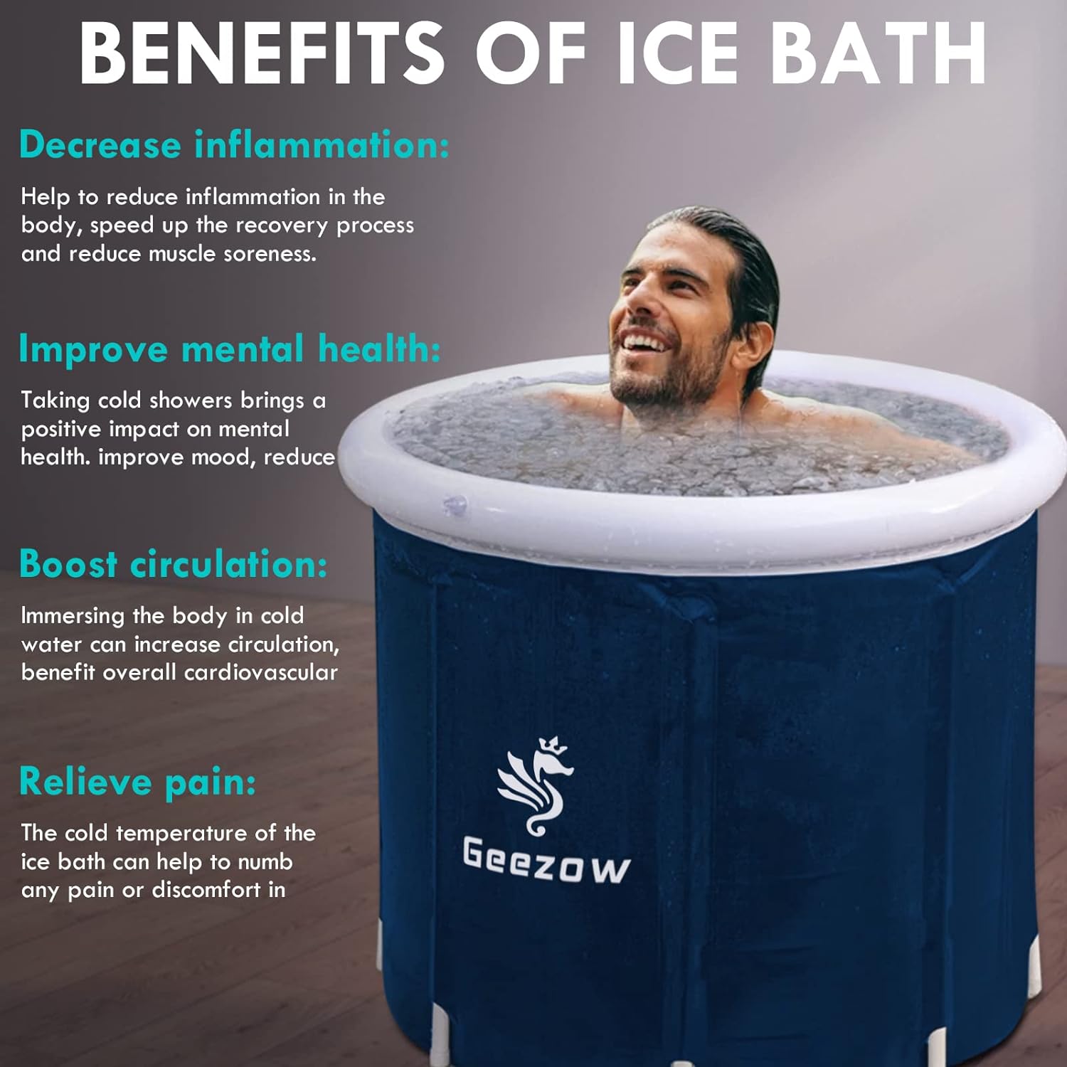 Portable Foldable Ice Bathtub - Amazing for pain, circulation and ...