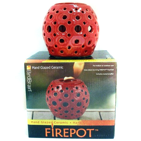 Firepot Hand Glazed Ceramic Indoor/Outdoor Fuel Gel Burner - Red Daddy ...