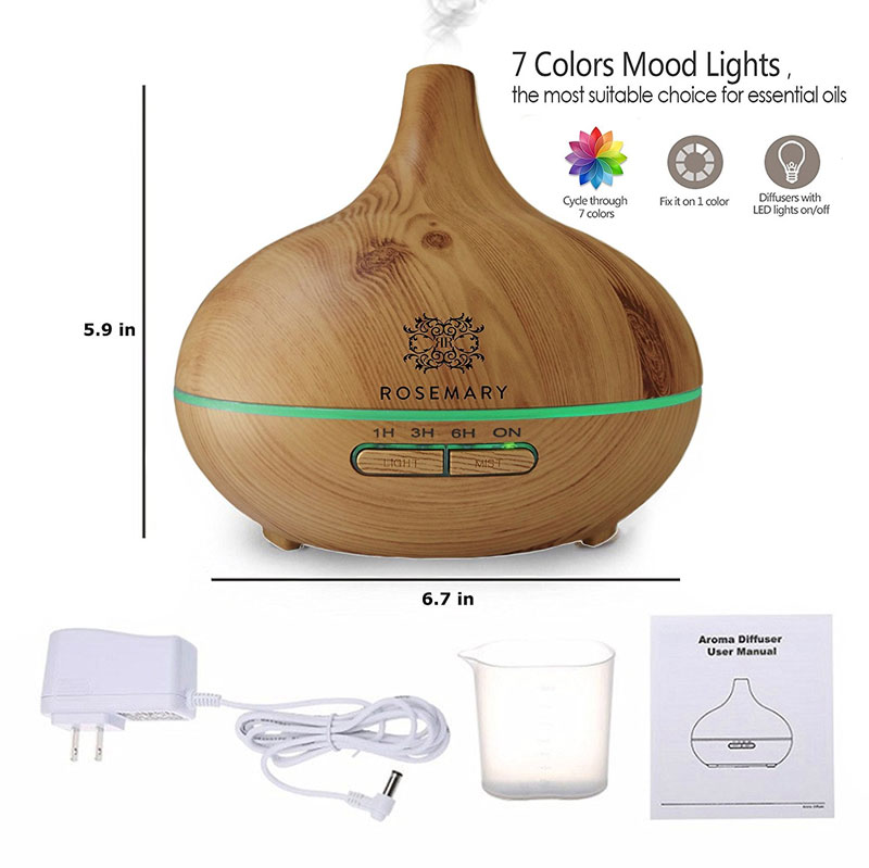 Rosemary Oil Diffuser - Essential Oils Aromatherapy Humidifier - Use ...