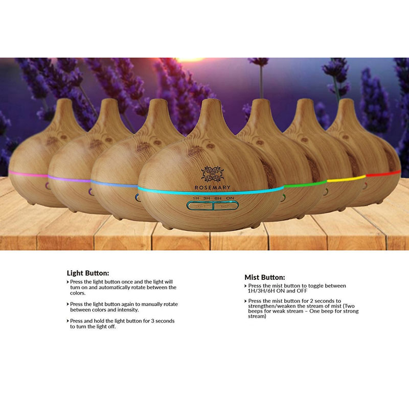 Rosemary Oil Diffuser - Essential Oils Aromatherapy Humidifier - Use ...