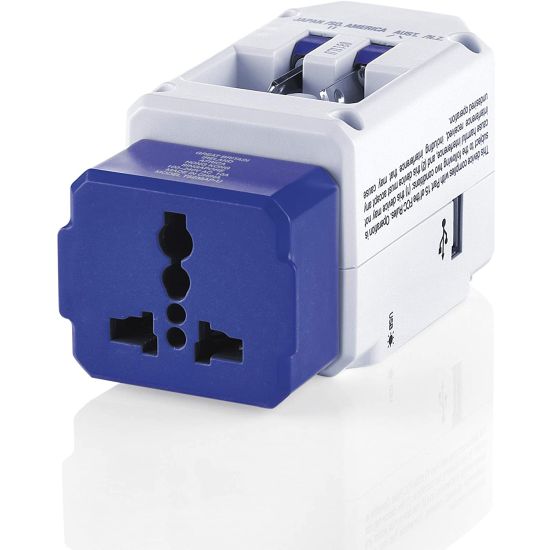 Travel Smart All-In-One Adapter with USB and 3 Outlets - Works all over ...