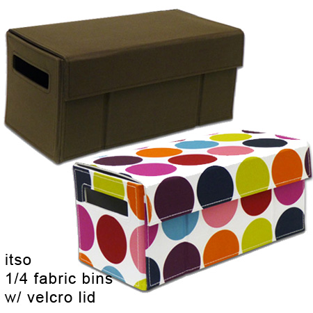 Itso Quarter Fabric Bins W/Lid - 2 Styles To Choose From - 13 Deals