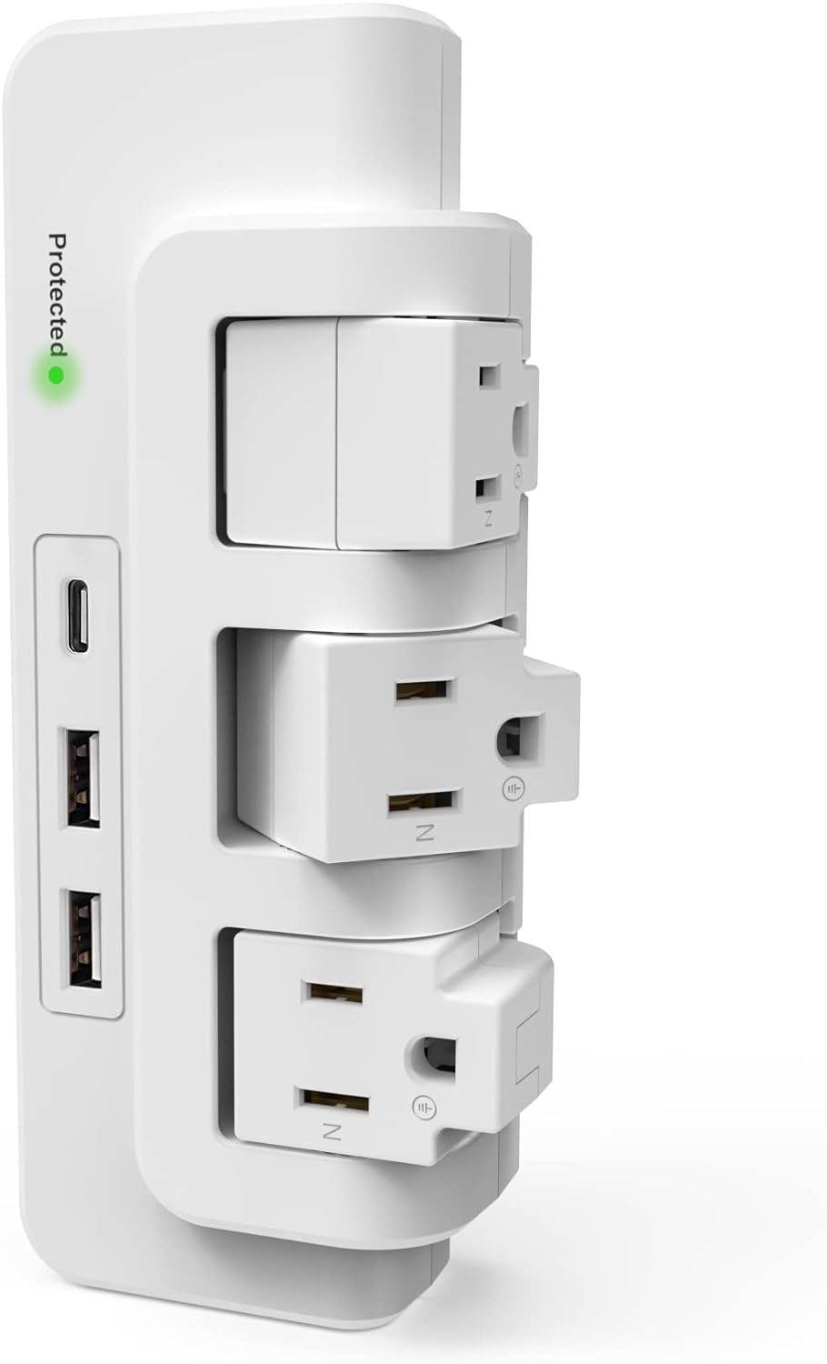 3 Plug Surge Protector With Swivel Outlet With 2 Standard USB Ports and ...