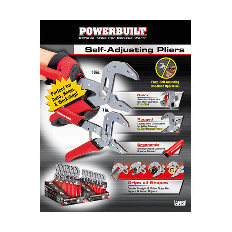 Low as $8.99 each! Powerbuilt 10" Self Adjustable Pliers - Instantly ...