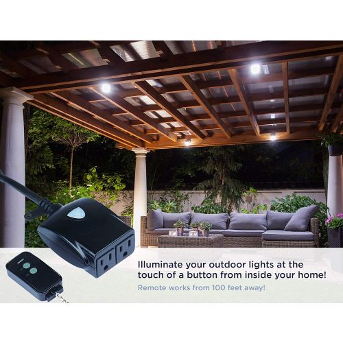 WESTEK Indoor / Outdoor Remote Control Outlet Switch Kit with Wireless ...