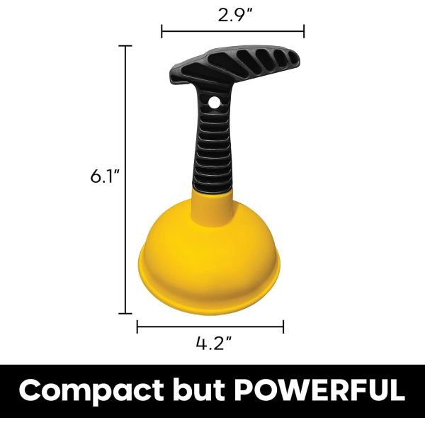 Plungeroo Mini Sink & Drain Plunger - Powerful Mini Plunger with Short ...