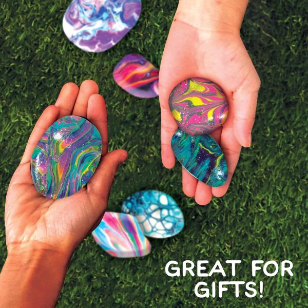 ALMOST SOLD OUT - "Made By Me" Pour Marbled Paint Rock Art - Paint Your ...