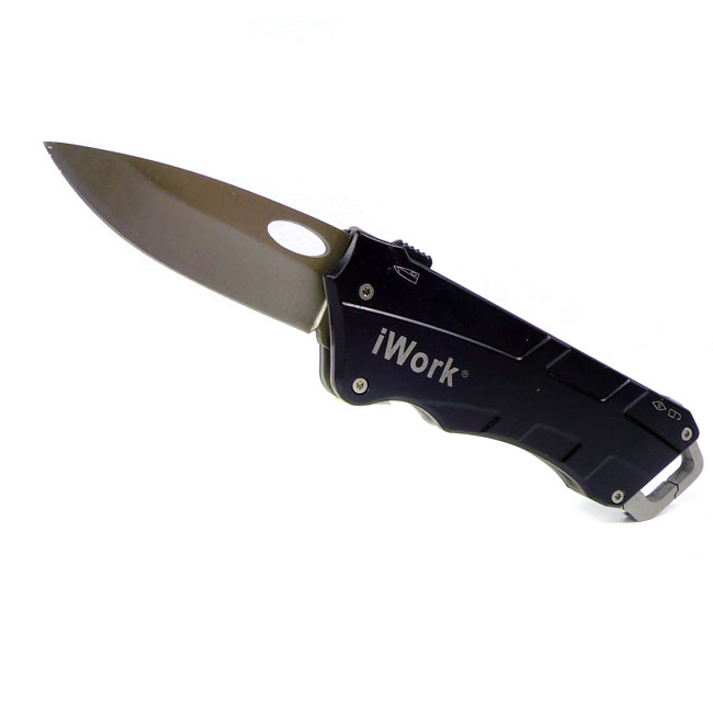 iWork Super Durable Sliding Blade Pocket Knife With Carabiner Clip ...
