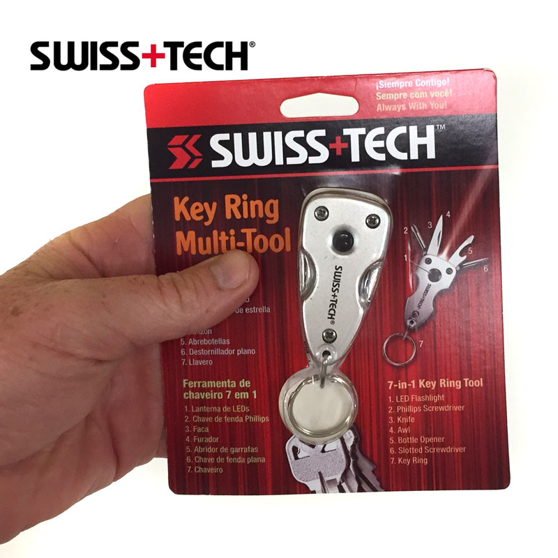 Swiss Tech 7-in-1 Multi-Tool Key Ring - With Flashlight, Screwdriver ...